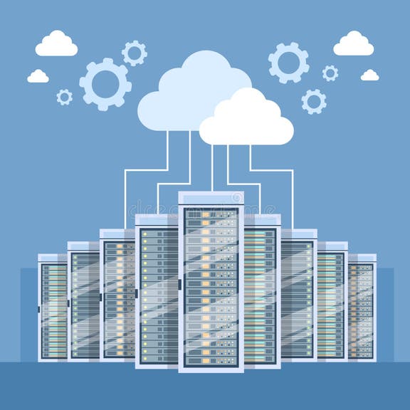Data Center Cloud Connection Hosting Server Computer Stock Vector - Illustration of file ...