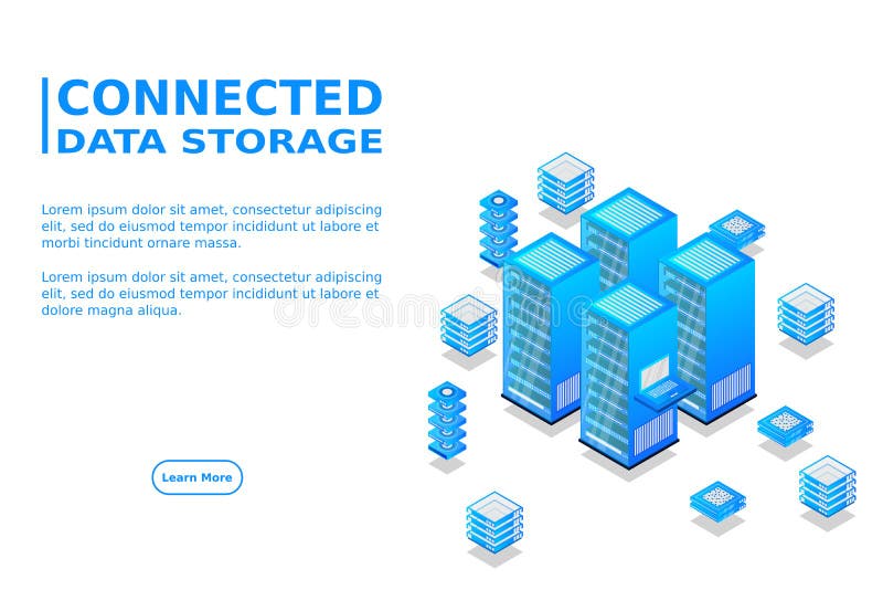 Data Center, Cloud Database, Concept of Big Data Processing Center, Hosting Server or Data ...