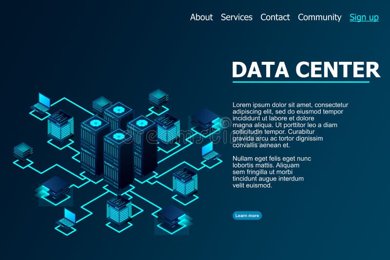 Data Center, Cloud Database, Concept of Big Data Processing Center ...