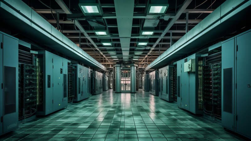 Modern Data Center Awaits Renovation in High-tech Server Space Stock ...