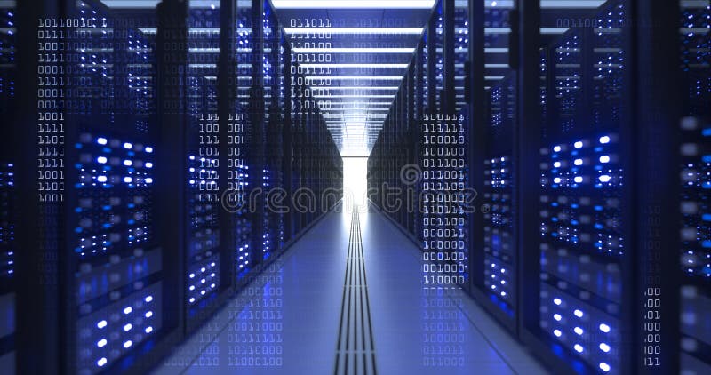 Data Center Computer Racks in Network Security Server Room ...