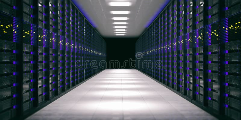 Data Center - Computer Room. 3d Illustration Stock Illustration ...