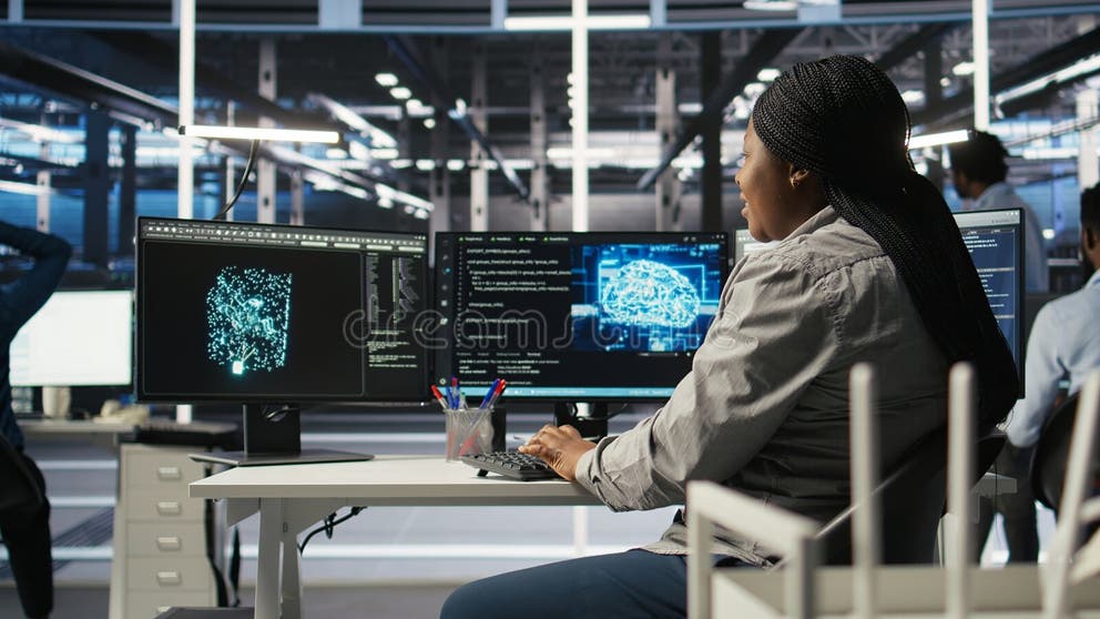 Data Center Computer Scientist Using AI Deep Learning Model Stock Photo - Image of admin ...