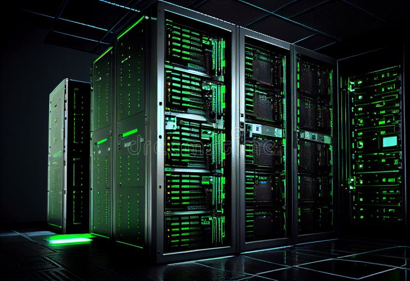 Data Center and Computer Servers. Generate Ai. Stock Illustration ...
