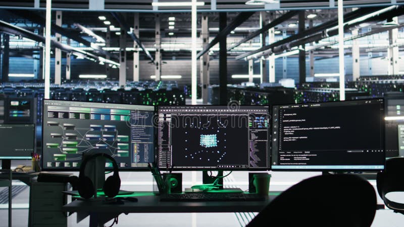 Data Center Computer Systems Controlling Network Resources Stock Video - Video of equipment ...