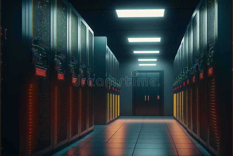 Data Center Computers, Large Facility with Servers, Storage Solution ... Data Center Computers, Large Facility with Servers, Storage Solution ...
