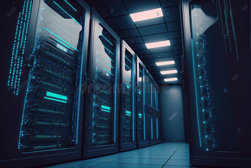 Data Center Computers, Large Facility with Servers, Storage Solution ... Data Center Computers, Large Facility with Servers, Storage Solution ...