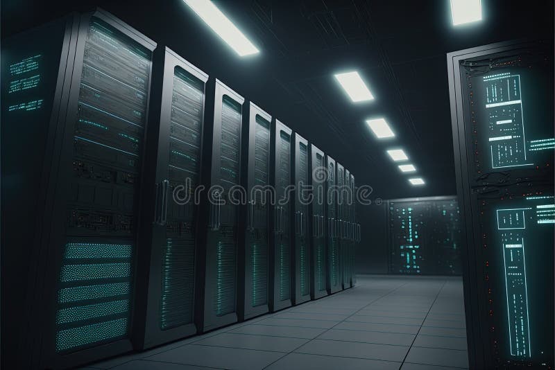 Data Center Computers, Large Facility with Servers, Storage Solution ... Data Center Computers, Large Facility with Servers, Storage Solution ...