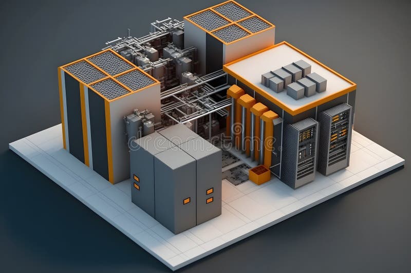 Data Center Concept - 3D Model Stock Illustration - Illustration of ...