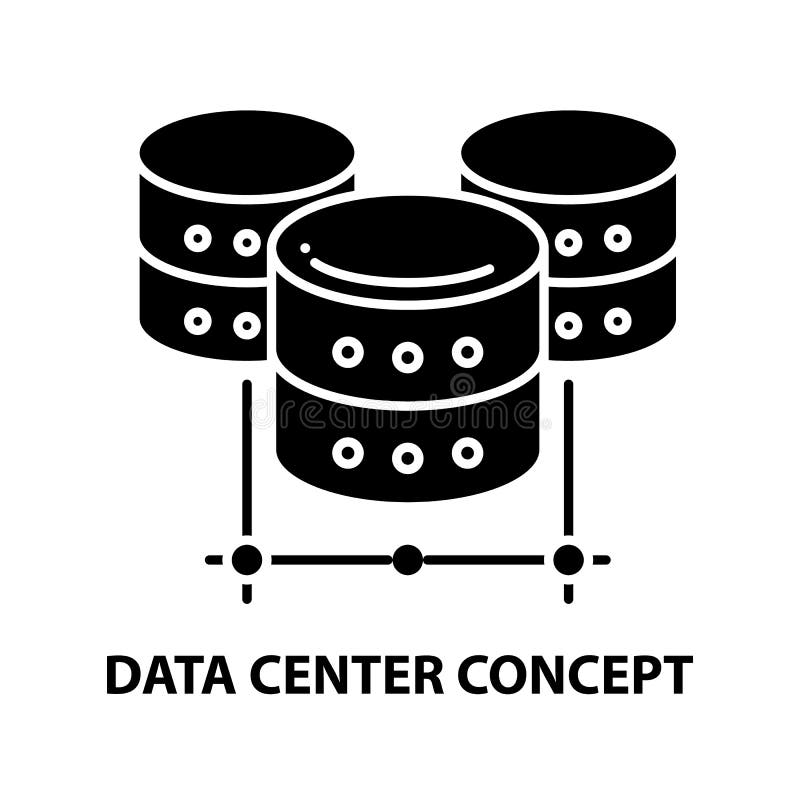 Data Center Symbol Icon, Black Vector Sign with Editable Strokes ...