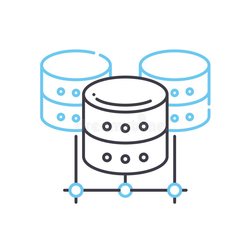 Data Center Concept Line Icon, Outline Symbol, Vector Illustration ...