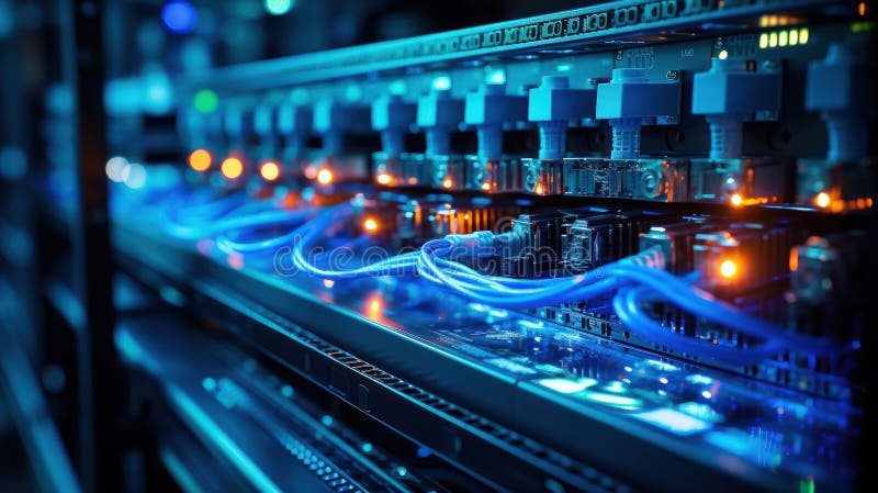 Data Center Connectivity: Network Hub with Fiber Optic Infrastructure ...