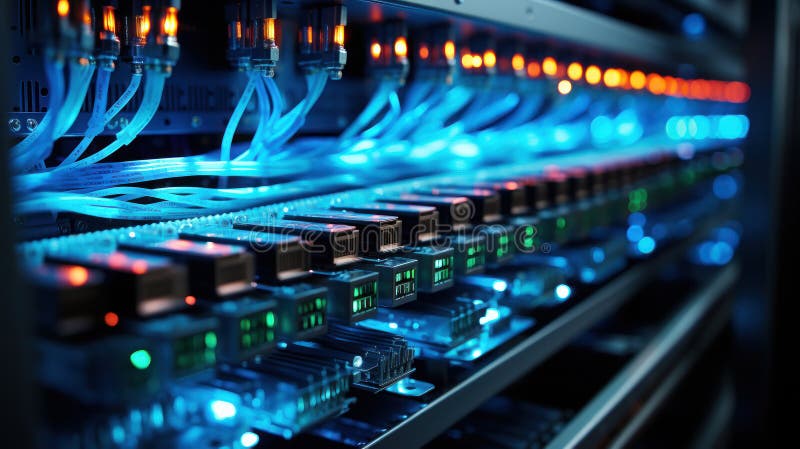 Data Center Connectivity: Network Hub with Fiber Optic Infrastructure ...