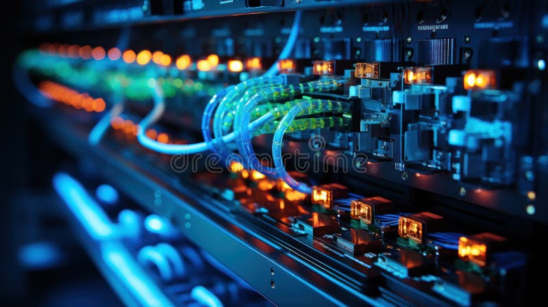 Data Center Connectivity: Network Hub with Fiber Optic Infrastructure ...