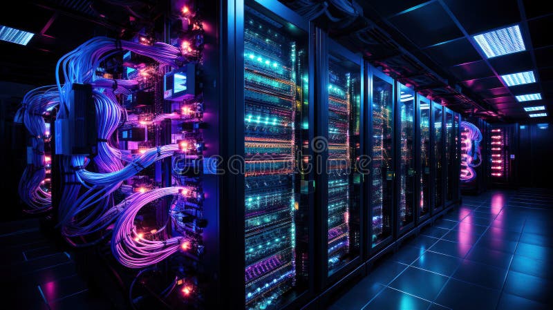 Data Center Connectivity: Network Hub with Fiber Optic Infrastructure ...