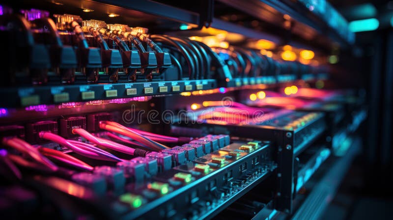 Data Center Connectivity: Network Hub with Fiber Optic Infrastructure ...