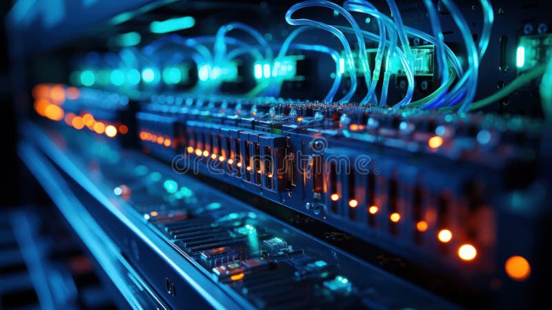 Data Center Connectivity: Network Hub with Fiber Optic Infrastructure ...