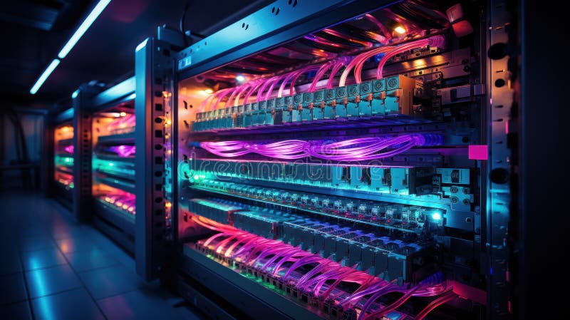 Data Center Connectivity: Network Hub with Fiber Optic Infrastructure ...