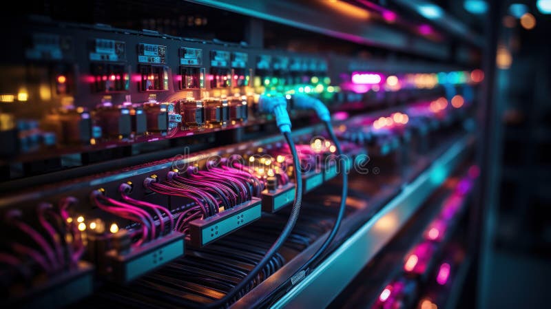 Data Center Connectivity: Network Hub with Fiber Optic Infrastructure ...