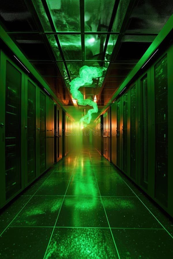 Data Center Cooling System in Action Stock Image - Image of temperature ...