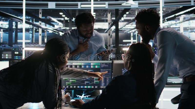 Data Center Computer Scientist at Desk Using AI Deep Learning Algorithms Stock Video - Video of ...