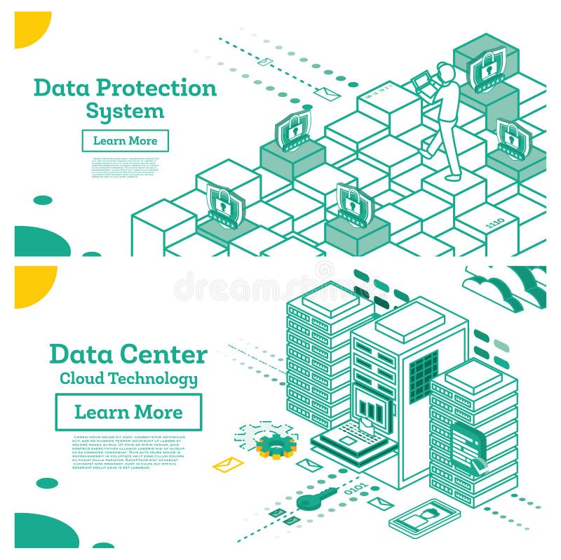 Data Center and Cyber Security Concept Stock Illustration ...
