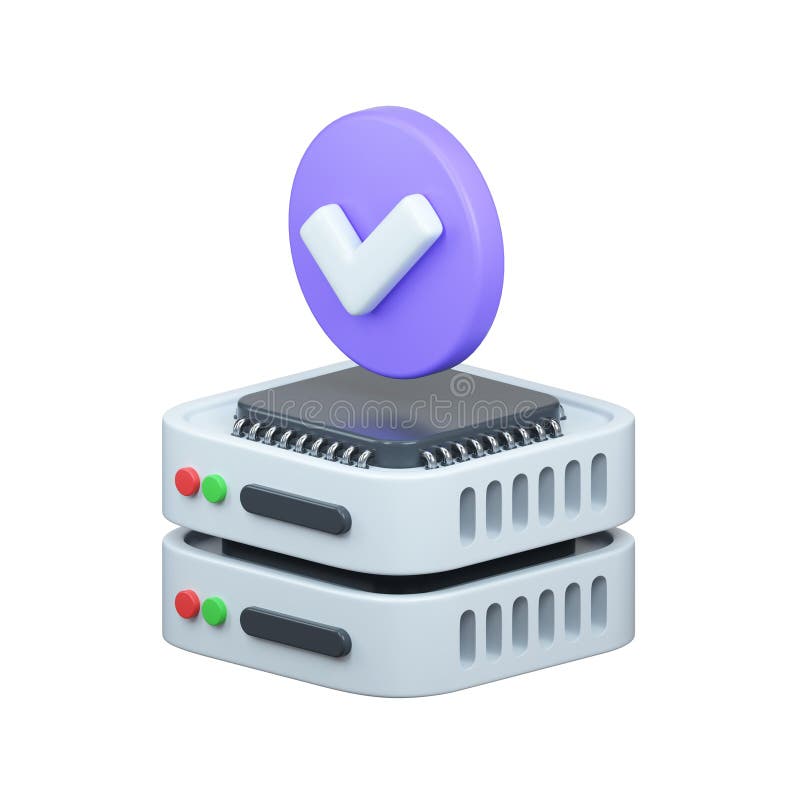 Data Center 3d Rendering Icon. Stock Illustration - Illustration of ...