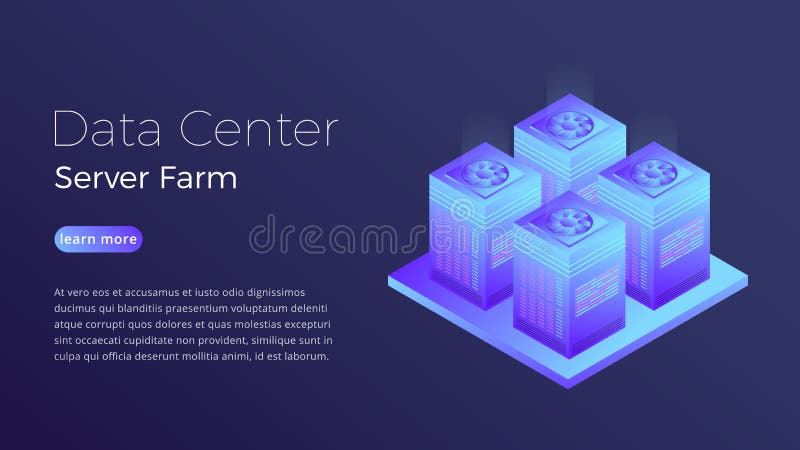 Data Center. Datacenter Server Farm Isometric Concept Stock Vector ...