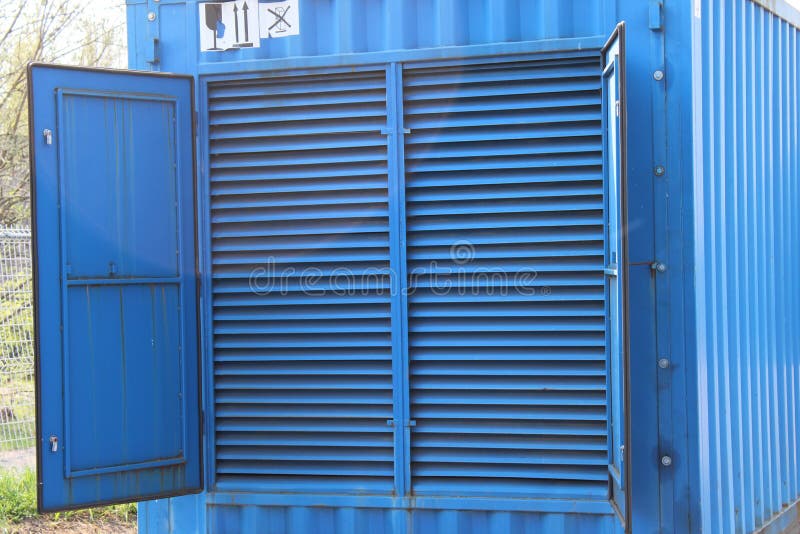 Data Center Diesel Generator Located on the Street Stock Image - Image ...