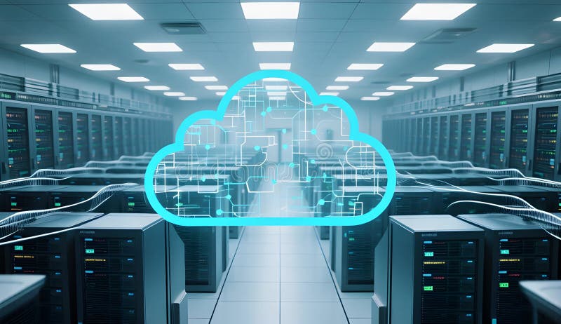 Data Center Dreams: Clouds Over the Server Forest Stock Footage - Video ...
