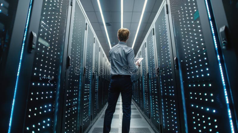 The Data Center Engineer. AI Generated Stock Photo - Image of cyber ...