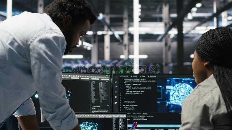 Data Center Engineering Team Uses Artificial Intelligence Deep Learning Models Stock Photo ...