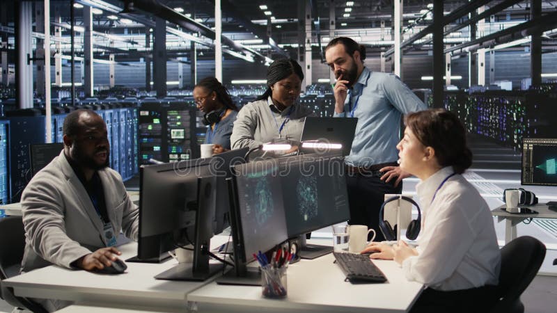 Data Center Engineers Performing Maintenance on Servers Used for AI ...