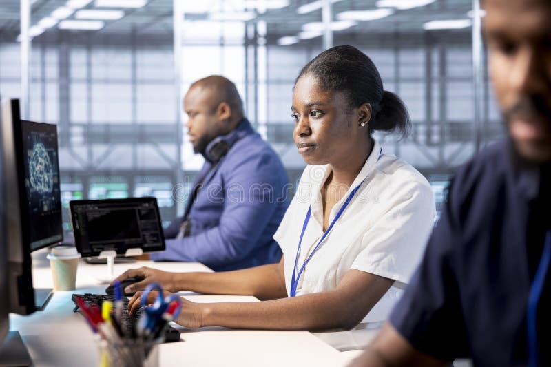 Server Hub Workers Designing and Deploying Software Architectures Stock Photo - Image of ...