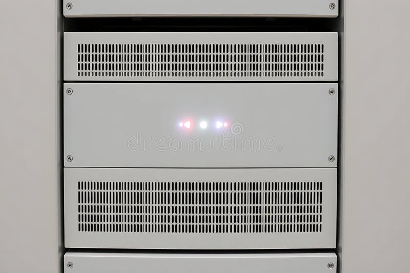 Data Center Equipment Rack with Status Lights Stock Illustration ...