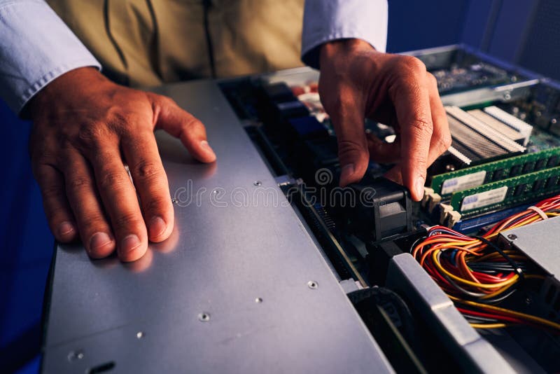 Data Center it Expert Doing Hardware Refresh Stock Image - Image of ...