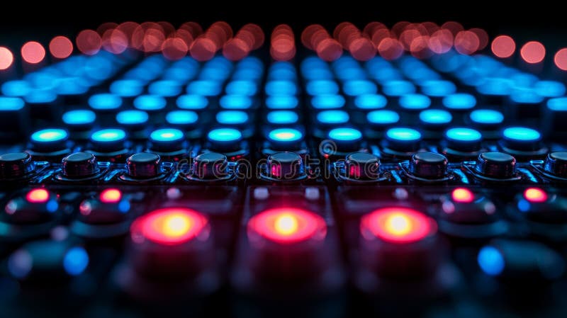 Data Center Features Server Racks Illuminated Blue LEDs Creating Sleek ...