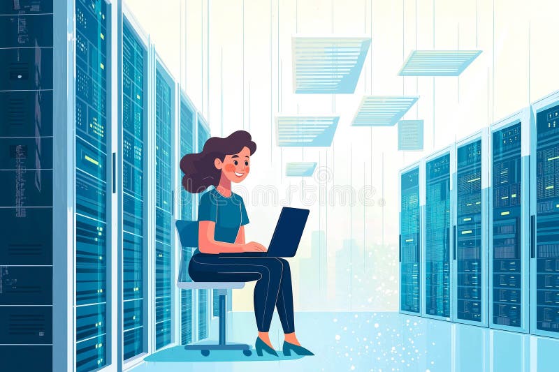 Cloud Computing Server Farm Smiling System Stock Illustrations – 16 Cloud Computing Server Farm ...