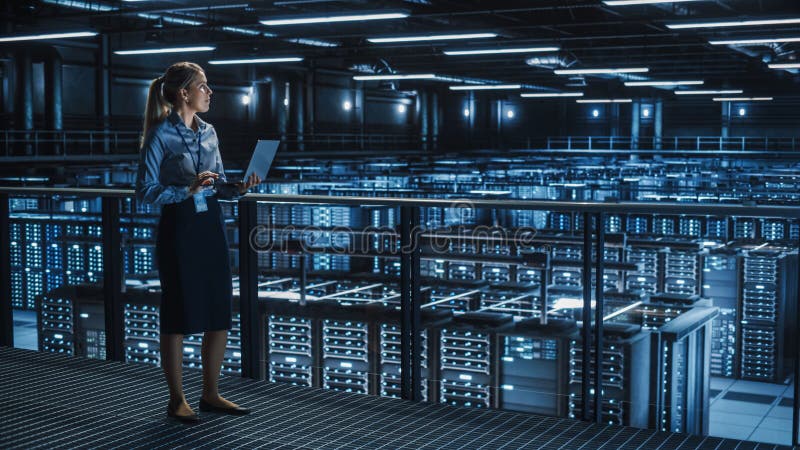 It Administrator Running Greenscreen Display on Tablet Stock Image ...