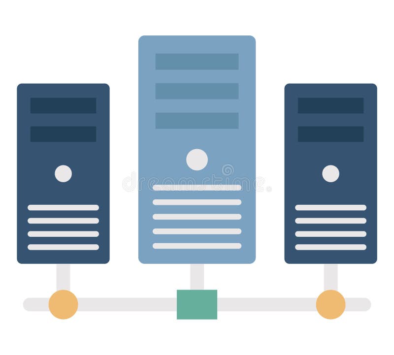 Data Center Flat Vector Icon Which Can Easily Modify or Edit Stock ...