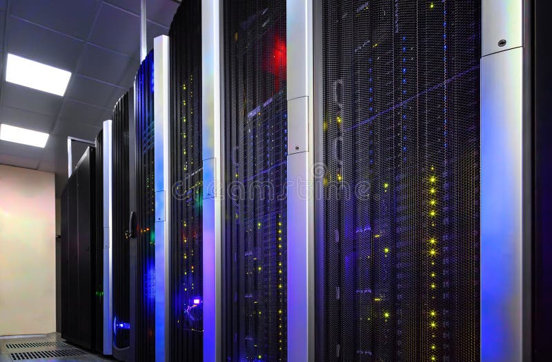 Server Racks in Server Room Data Center Stock Illustration ...