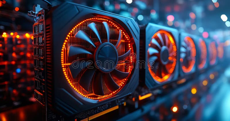 Data center graphics cards stock photo. Image of connections - 374179206