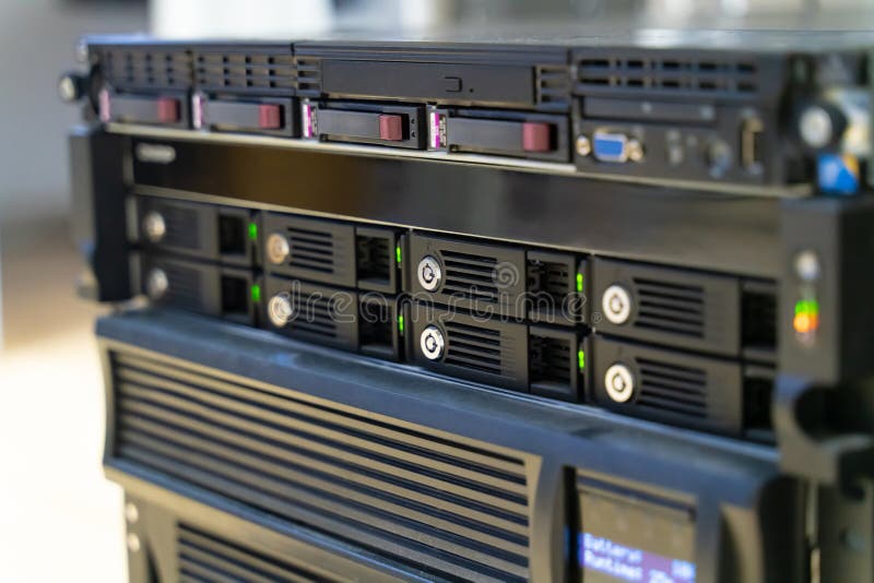 Data Center with Hard Disk Close-up Focus Center, Data Storage Stock ...