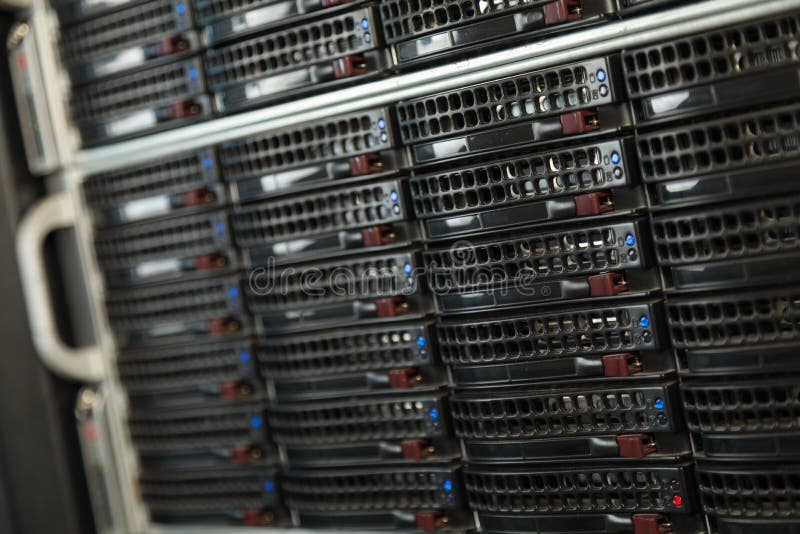 Data Center with Hard Drives Stock Image - Image of database ...