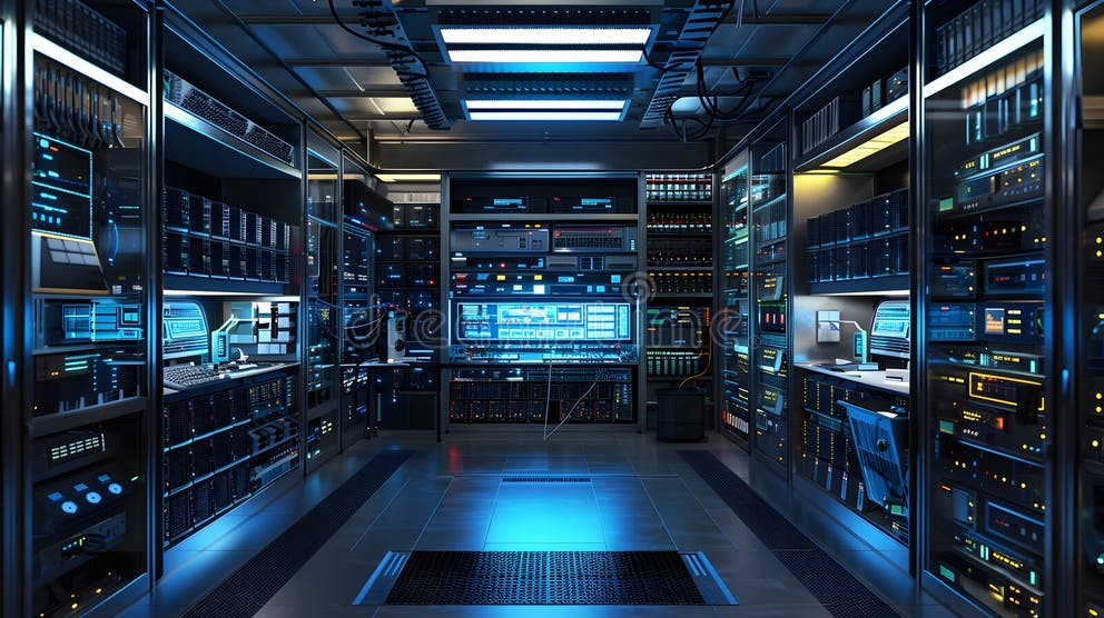 The Data Center Has Modern Technology Like Servers and Equipment To ...