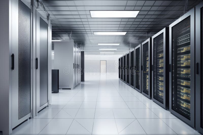 Data Center with High-tech Security Systems and Cameras To Protect the ...