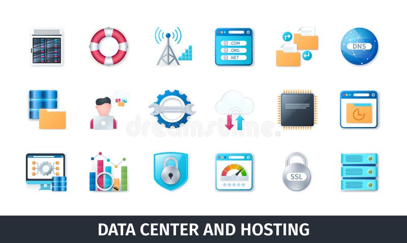 Data Center Illustration in 3D Style Stock Vector - Illustration of ...