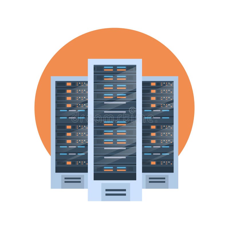 Data Center Icon Cloud Computer Connection Hosting Server Database Synchronize Technology Stock