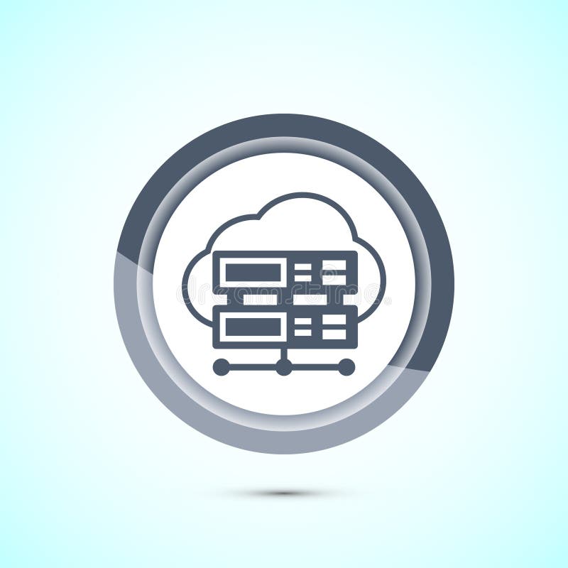 Data Center Icon Design Illustration. Computer Server Vector Icon, Gray ...