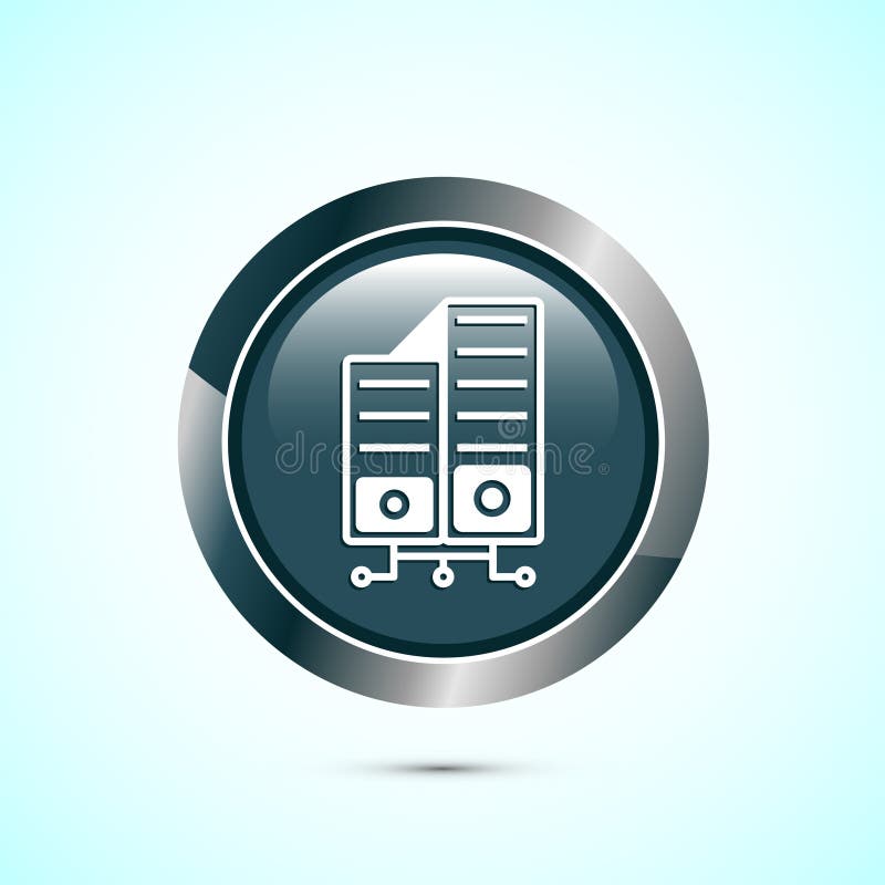 Data Center Icon Design Illustration. Computer Server Vector Icon, Gray ...